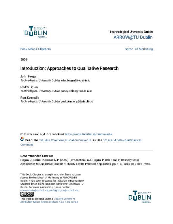 (PDF) Introduction: Approaches to Qualitative Research