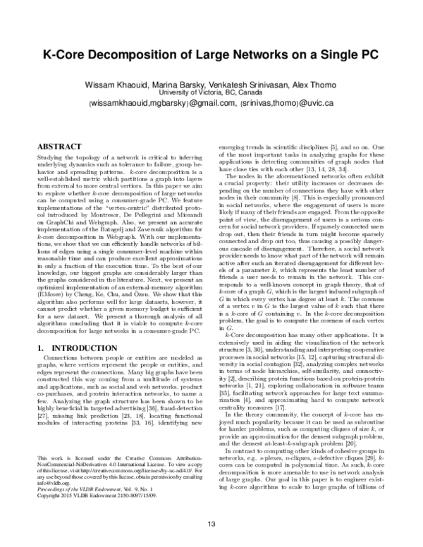 (PDF) K-core decomposition of large networks on a single PC