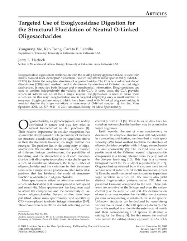 (PDF) Targeted use of exoglycosidase digestion for the structural ...