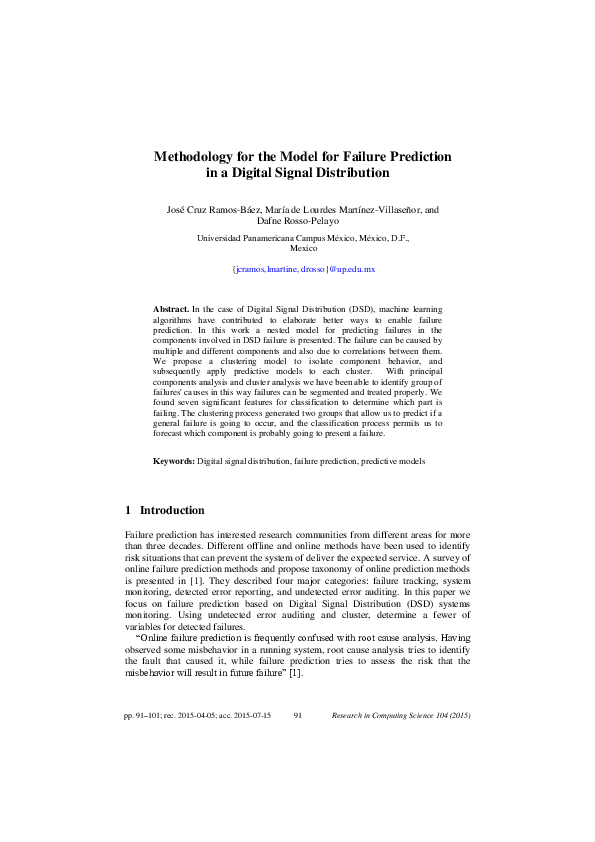 (PDF) Methodology for the Model for Failure Prediction in a Digital ...