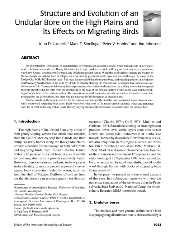 (PDF) Structure and Evolution of an Undular Bore on the High Plains and ...