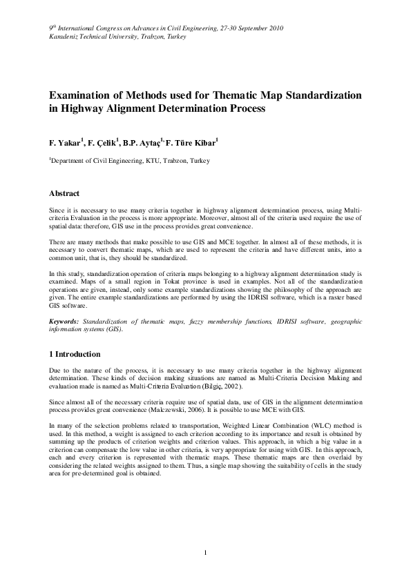 (PDF) Examination of Methods used for Thematic Map Standardization in ...
