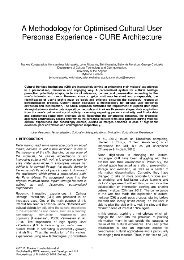 (PDF) A Methodology for Optimised Cultural User peRsonas Experience ...