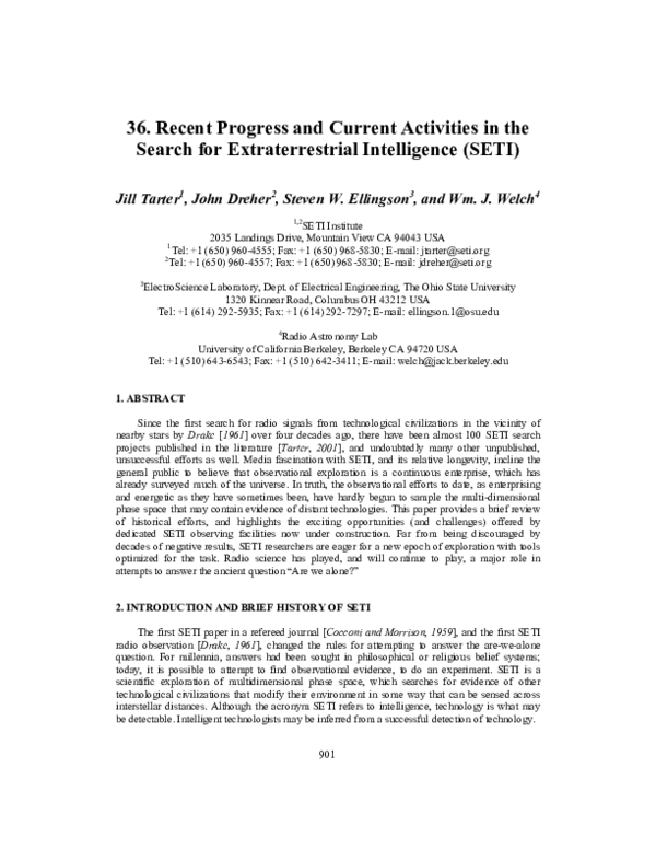 (PDF) 36. Recent Progress and Current Activities in the Search for ...