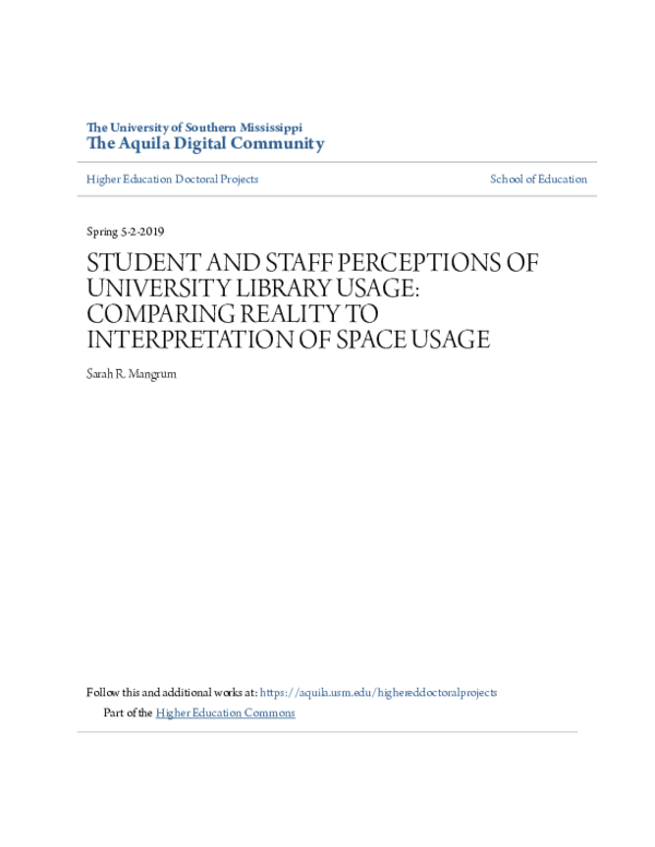 (PDF) Student and staff perceptions of university library usage ...