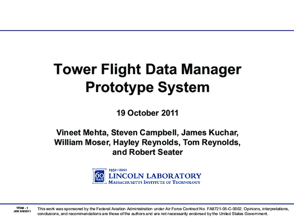 (PDF) Tower flight data manager prototype system