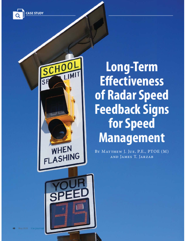 (PDF) Long-Term Effectiveness of Radar Speed Feedback Signs for Speed ...