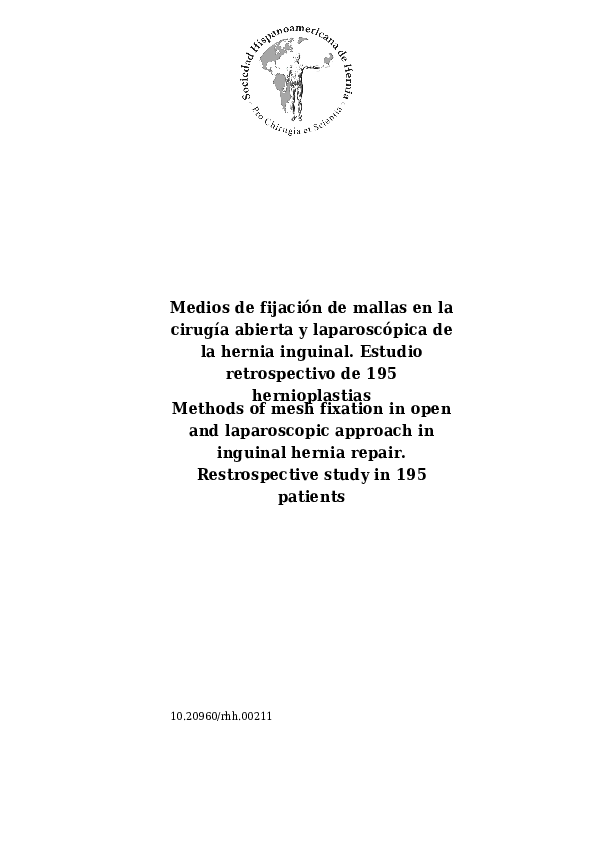 (PDF) Methods of mesh fixation in open and laparoscopic approach in ...
