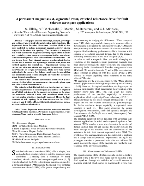 Pdf A Permanent Magnet Assist Segmented Rotor Switched Reluctance
