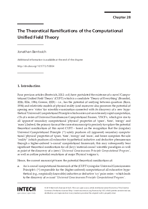 (PDF) The Theoretical Ramifications of the Computational Unified Field ...
