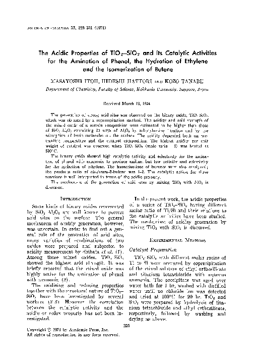 (PDF) The acidic properties of TiO2-SiO2 and its catalytic activities for the amination of ...