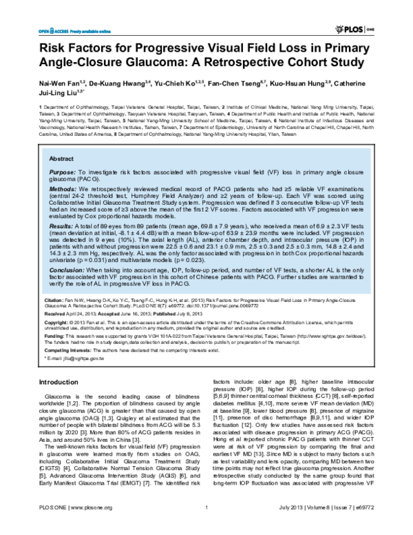 (PDF) Risk Factors for Progressive Visual Field Loss in Primary Angle ...