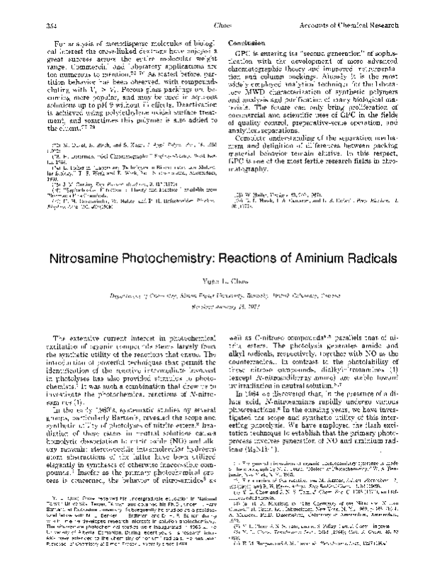 (PDF) Nitrosamine photochemistry. Reactions of aminium radicals