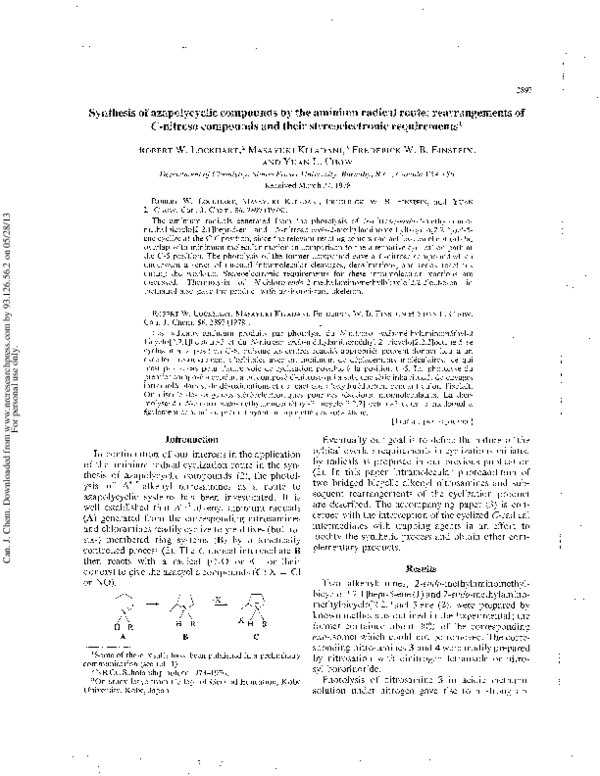 (PDF) Synthesis of azapolycyclic compounds by the aminium radical route ...