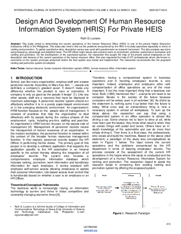 (PDF) Design And Development Of Human Resource Information System (HRIS ...