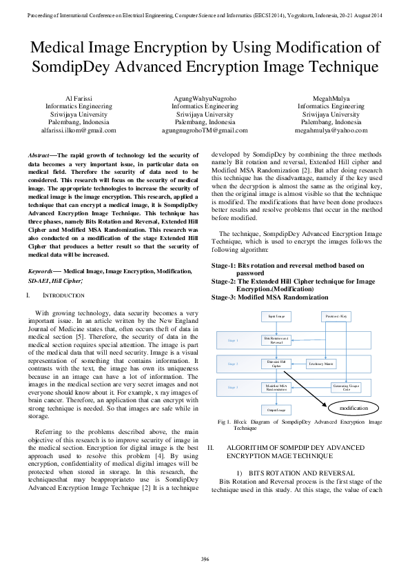 (PDF) Medical Image Encryption by Using Modification of SomdipDey ...