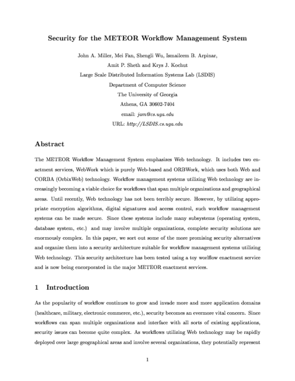 (PDF) Security for the Meteor workflow management system | MEI YAN FAN - Academia.edu