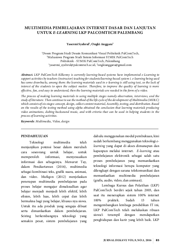 (PDF) Multimedia Pembelajaran Internet Dasar Dan Lanjutan Untuk E ...