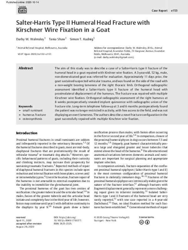 (PDF) Salter-Harris Type II Humeral Head Fracture with Kirschner Wire ...