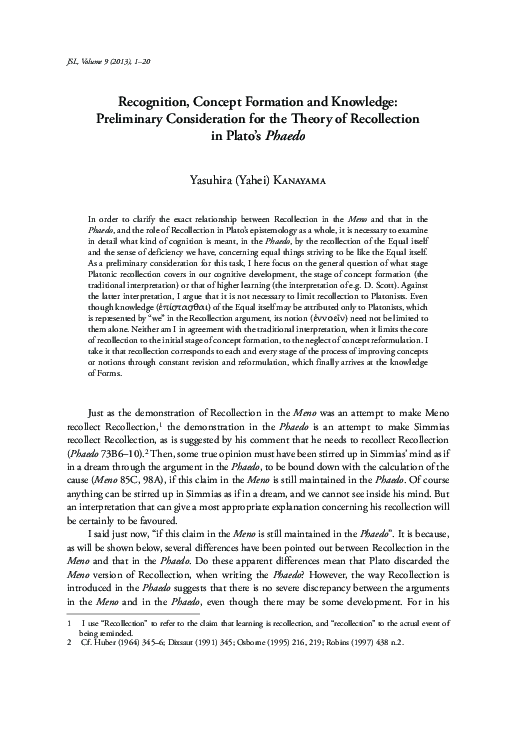 (PDF) Recognition, Concept Formation and Knowledge:Preliminary ...
