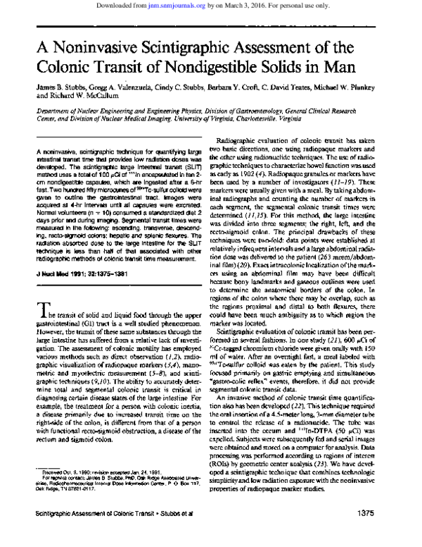 (PDF) A noninvasive scintigraphic assessment of the colonic transit of ...