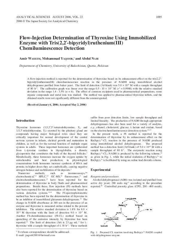 (PDF) Flow-Injection Determination of Thyroxine Using Immobilized ...