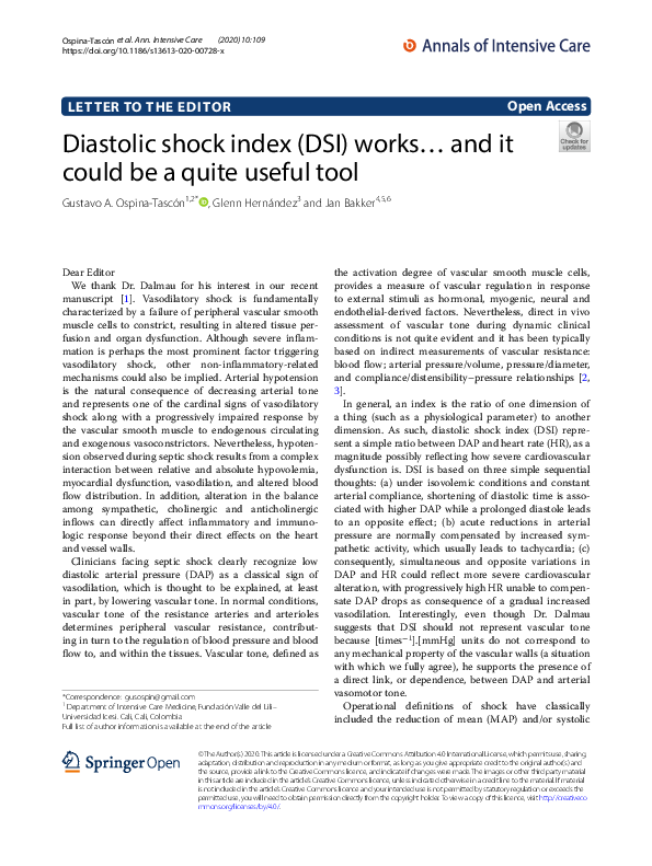 (PDF) Diastolic shock index (DSI) works… and it could be a quite useful ...