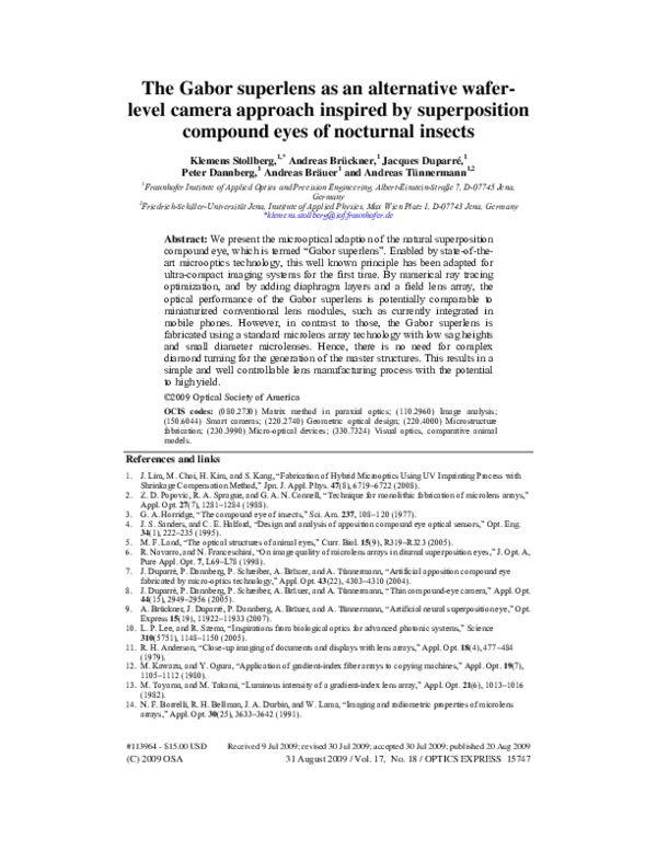 (PDF) The Gabor superlens as an alternative wafer-level camera approach ...