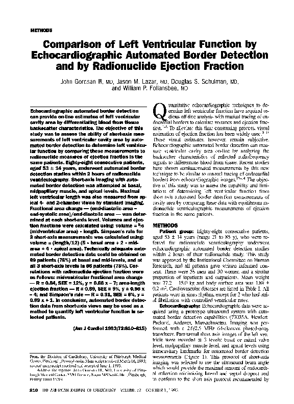 (PDF) Comparison of left ventricular function by echocardiographic automated border detection ...