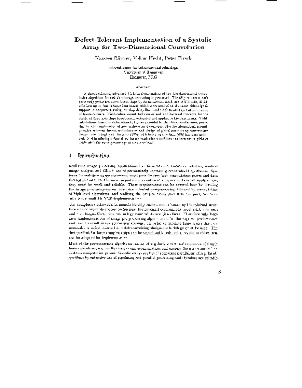 (PDF) Defect-tolerant implementation of a systolic array for two ... (PDF) Defect-tolerant implementation of a systolic array for two ...