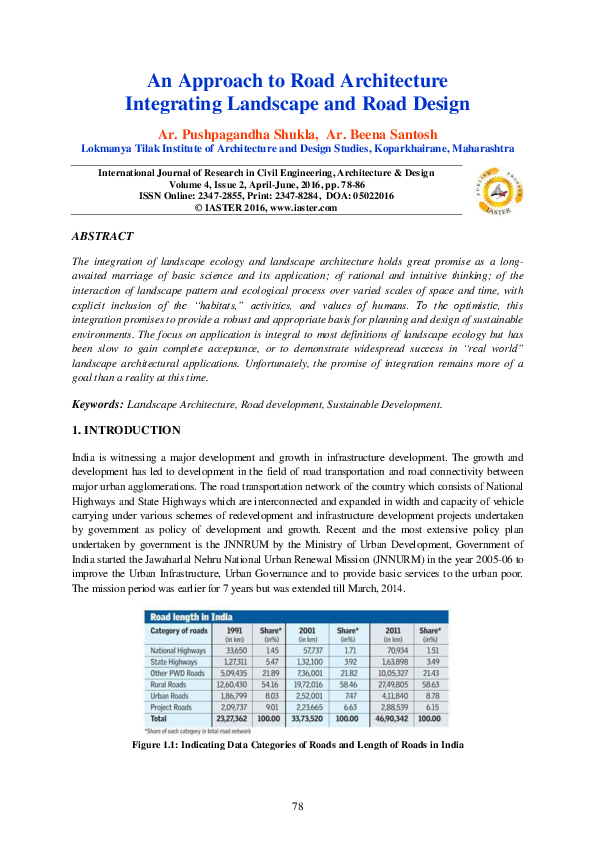 (PDF) An Approach to Road Architecture Integrating Landscape and Road ...
