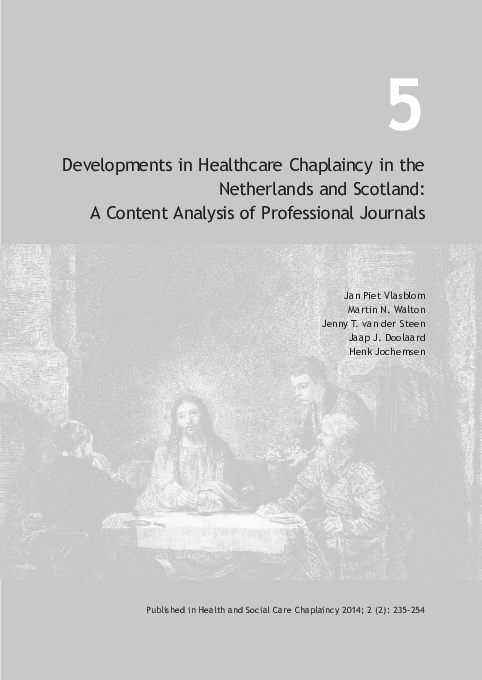 (PDF) Developments in Healthcare Chaplaincy in the Netherlands and ...