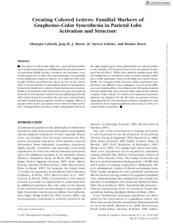 (PDF) Creating Colored Letters: Familial Markers of Grapheme-Color ...