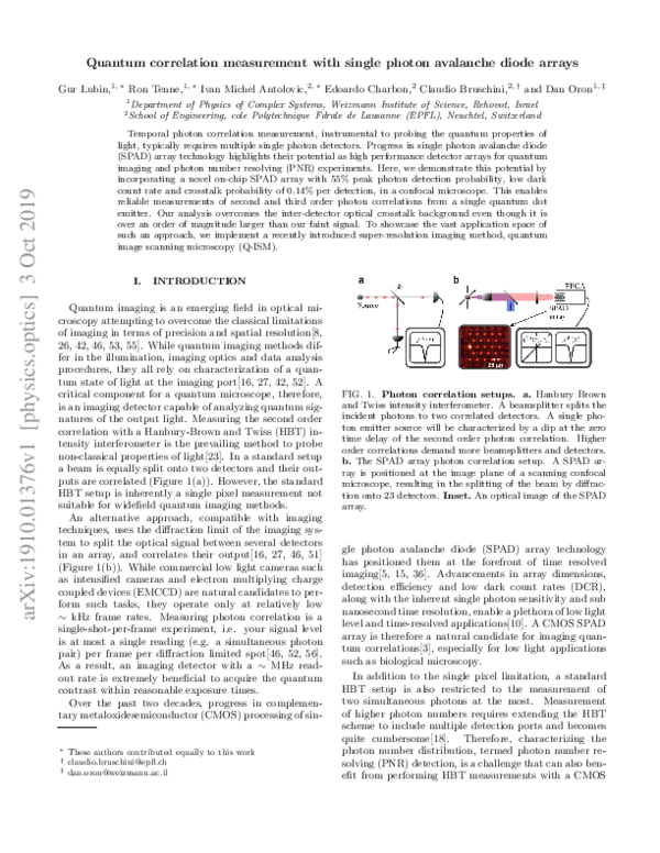 (PDF) Quantum correlation measurement with single photon avalanche ...