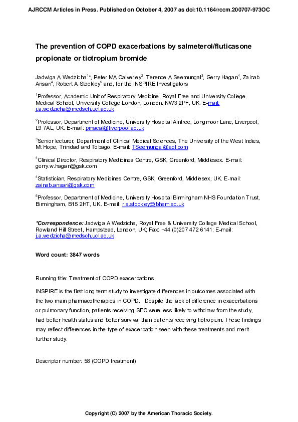 (PDF) Comparing COPD Treatments: INSPIRE Study Results