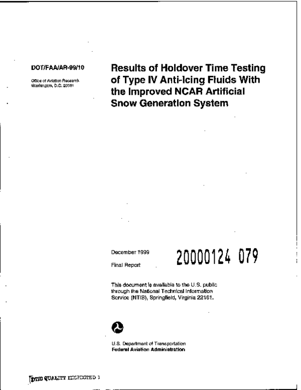 (PDF) Results of holdover time testing of type IV anti-icing fluids ...