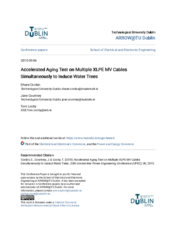 (PDF) Accelerated aging test on multiple XLPE MV cables simultaneously ...