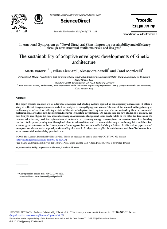 (PDF) The Sustainability of Adaptive Envelopes: Developments of Kinetic ...