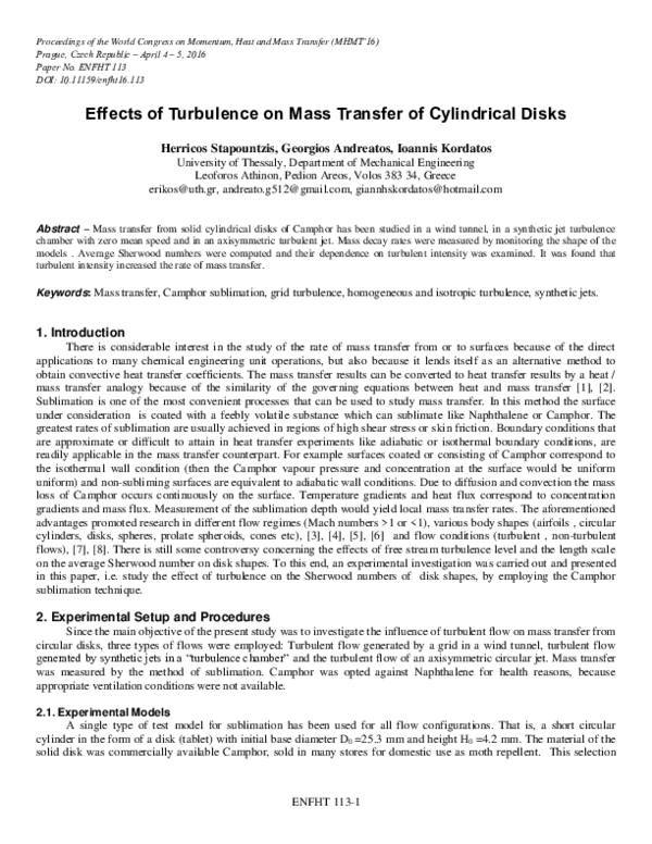 (PDF) Turbulence Impact on Mass Transfer Rates