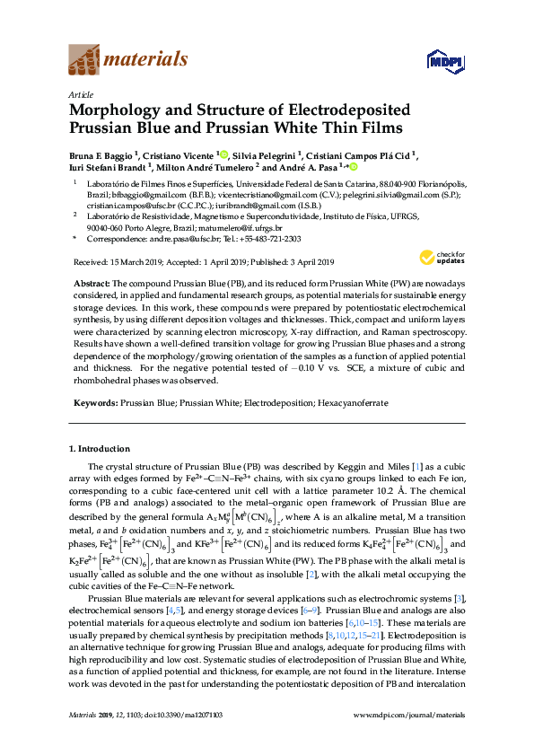 (PDF) Morphology and Structure of Electrodeposited Prussian Blue and ...