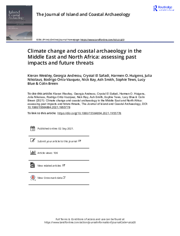(PDF) Climate change and coastal archaeology in the Middle East and ...