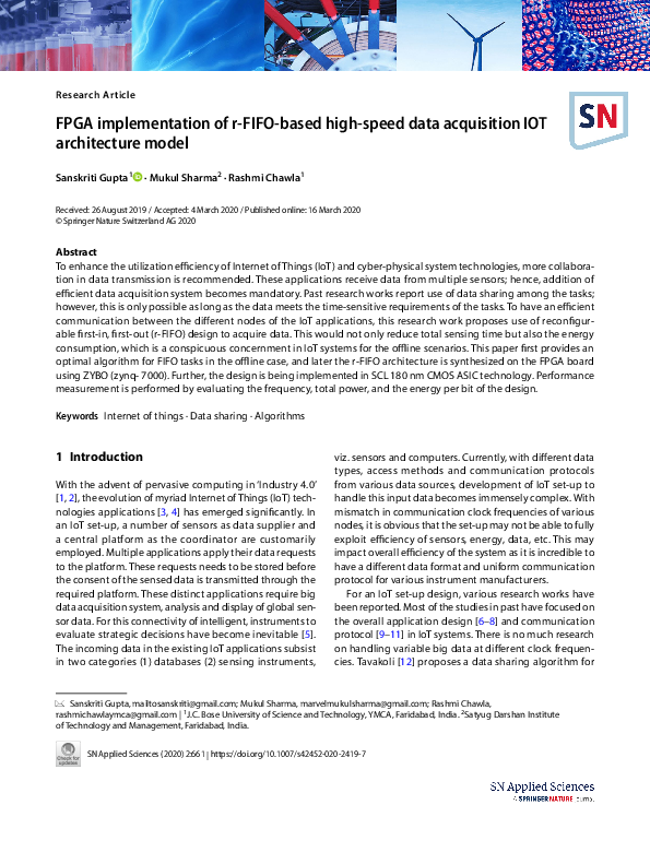 (PDF) FPGA implementation of r-FIFO-based high-speed data acquisition ...