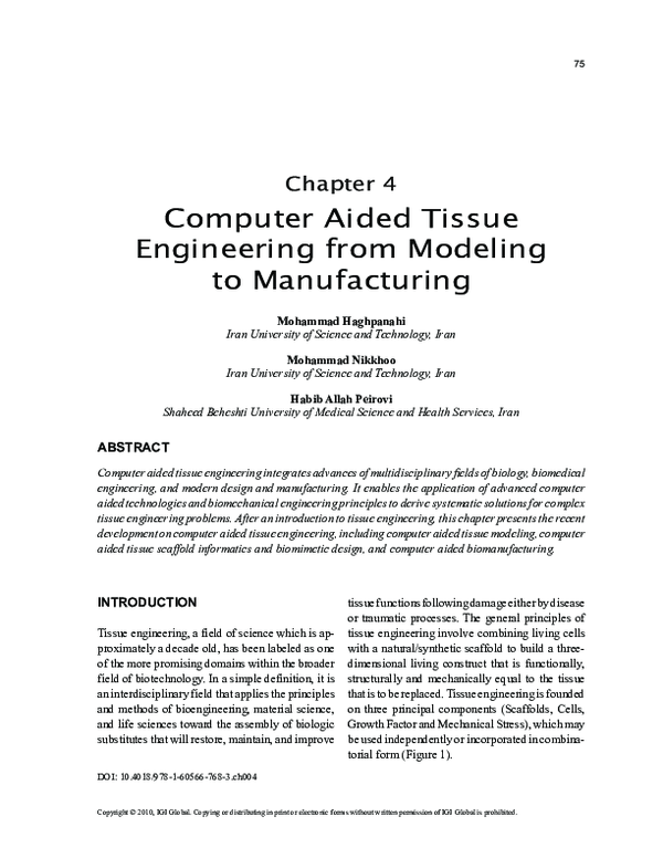 (PDF) Advances in Computer-Aided Tissue Engineering