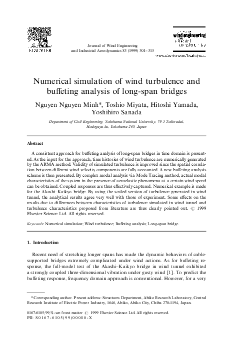 (PDF) Numerical simulation of wind turbulence and buffeting analysis of ...