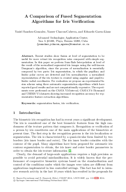 (PDF) A Comparison of Fused Segmentation Algorithms for Iris Verification | Eduardo Garea-Llano ...