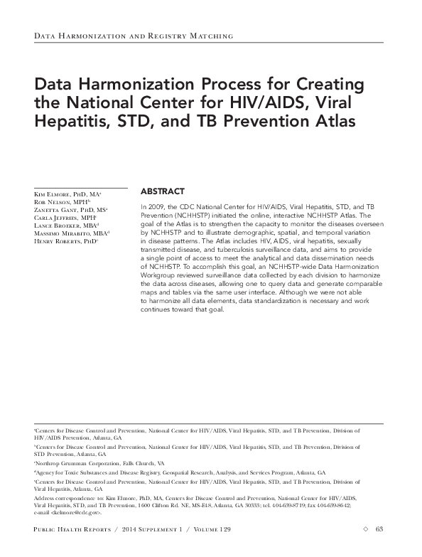 (PDF) Data harmonization process for creating the National Center for ...