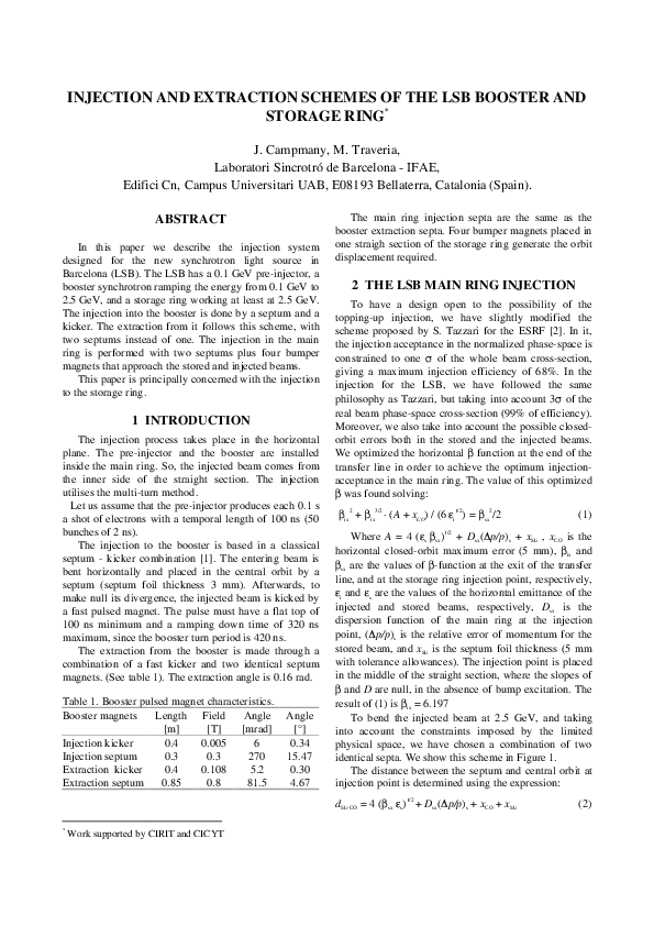 (PDF) Injection and extraction schemes of the LSB booster and storage ring