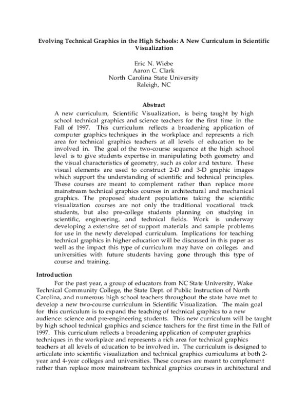 (PDF) Evolving Technical Graphics in the High Schools: A New Curriculum ...