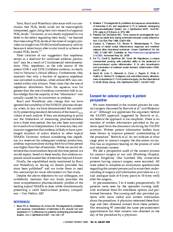 (PDF) Consent for cataract surgery: A patient perspective