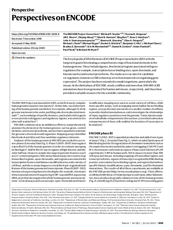 (PDF) Perspectives on ENCODE